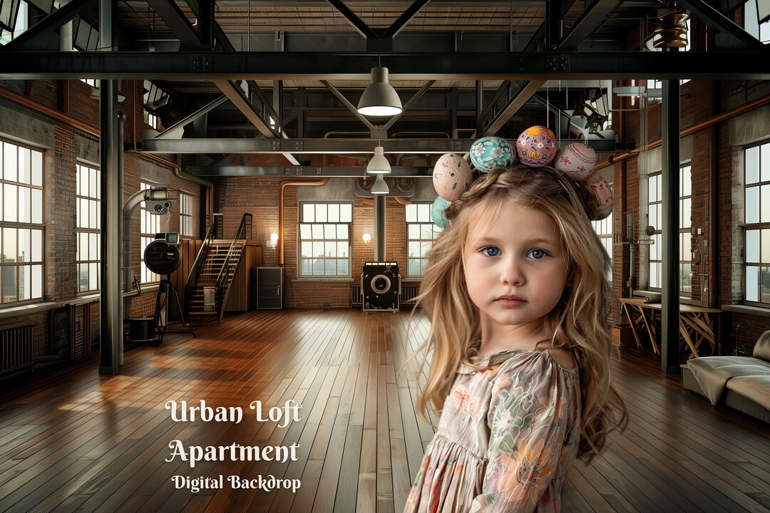 Urban Loft Apartment Digital Backdrop for Renting a New Apartment ...