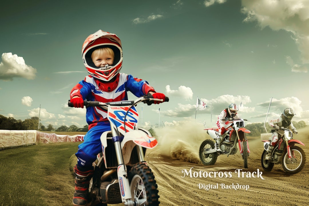 Motocross Track Digital Backdrop Dirt Bike Rider Photography Background ...