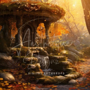 Fall Wishing Well Digital Backdrop Autumn Dreams Photo Background for ...
