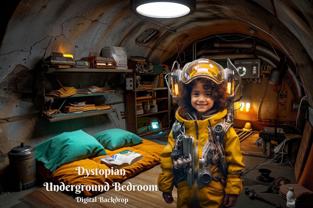 Dystopian Underground Bunker Digital Backdrop for Post Apocalyptic ...