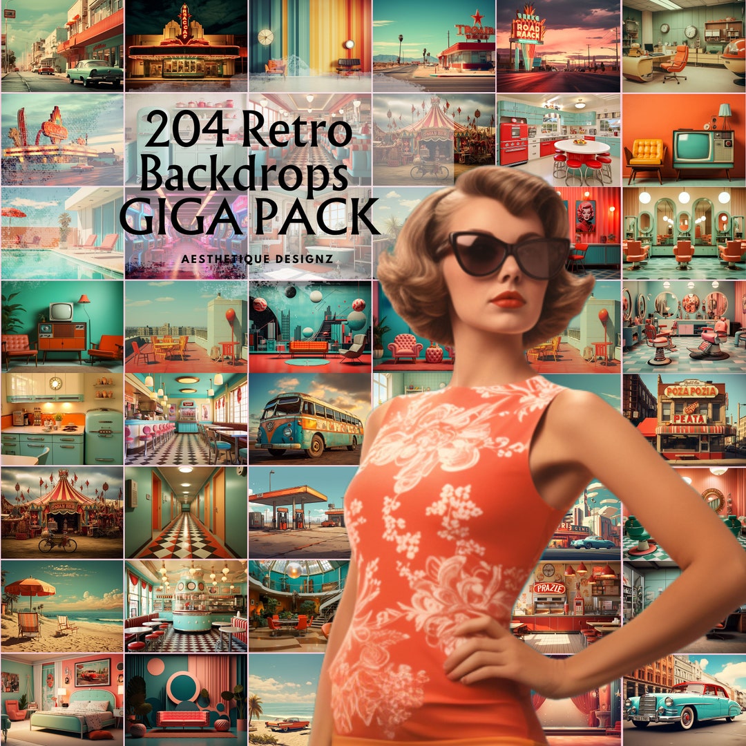 204 Retro Style Digital Backdrops GIGA PACK Maternity Photoshoot ...