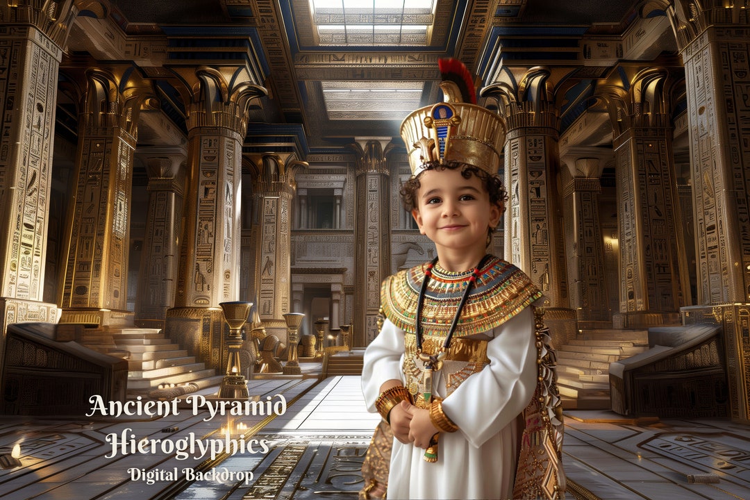 Ancient Pyramid Hieroglyphics Digital Backdrop Egyptian Pyramid Digital ...