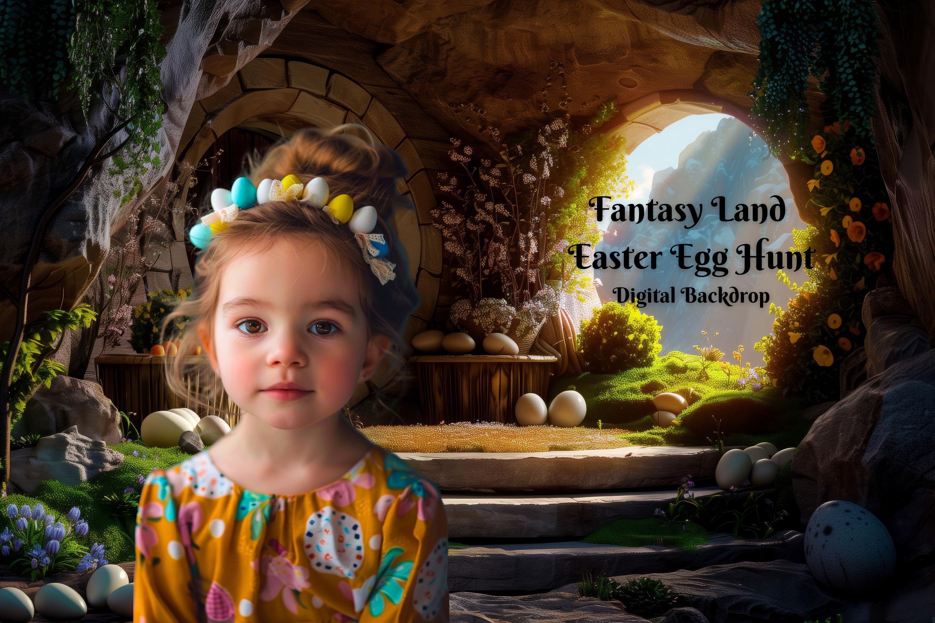 Fantasy Land - Easter Egg Hunt Digital Backdrop for Magical Forest ...