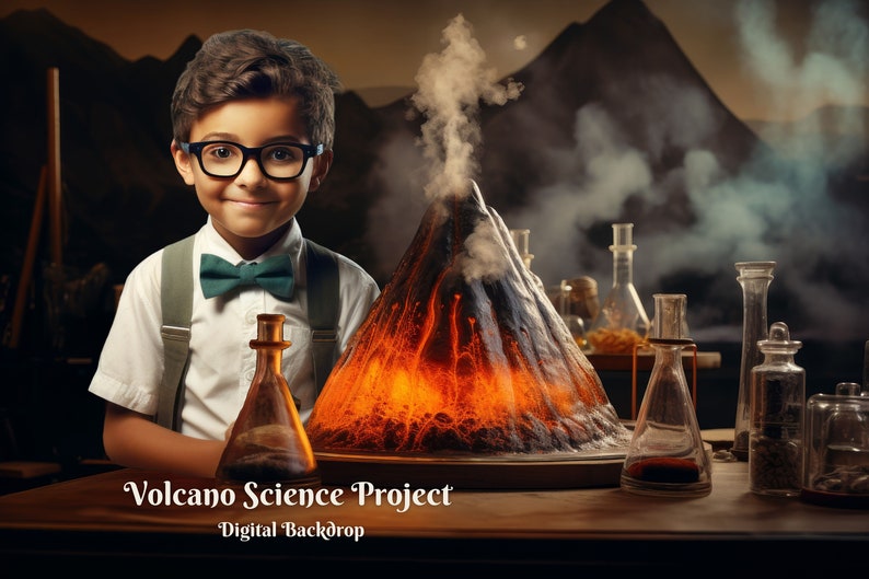 Volcano Science Project Digital Backdrop Science Demonstration ...