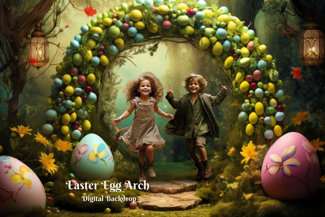 Easter Egg Arch Digital Backdrop for Easter Egg Hunt Composite Images ...