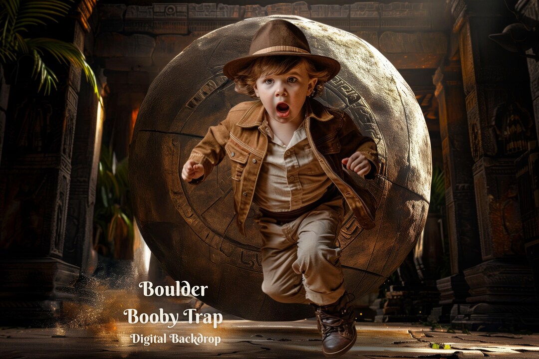 Boulder Booby Trap Digital Backdrop Temple Running Digital Background ...