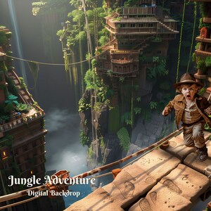 Jungle Adventure Digital Backdrop 3D Jungle Game Digital Background ...