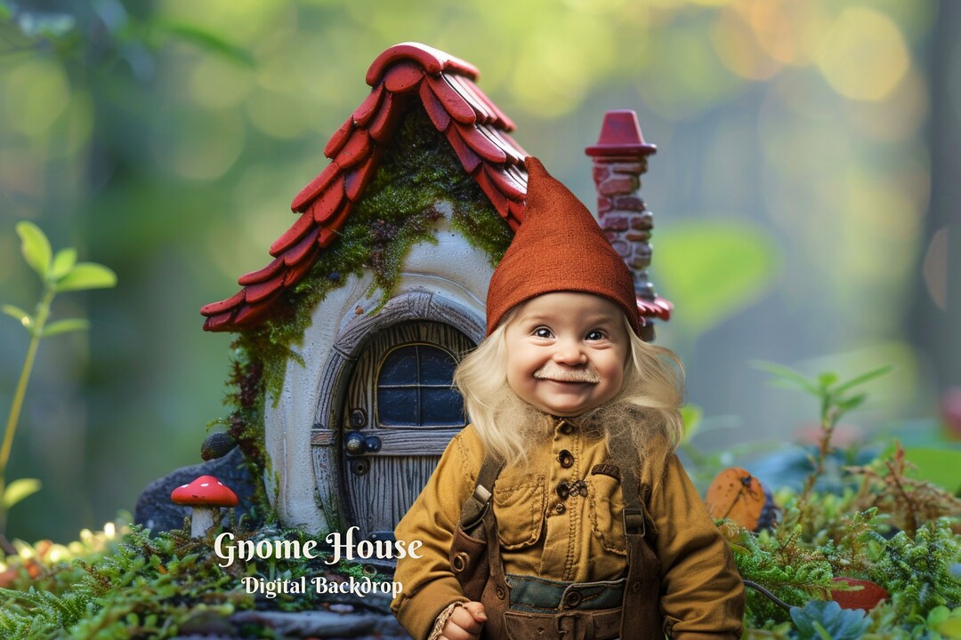 Gnome House Digital Backdrop Magical Fairy Place Photo Background ...