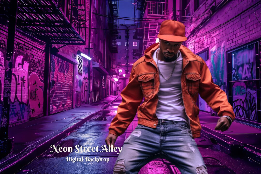Neon Street Alley Digital Backdrop for Street Dancers Composite Images ...