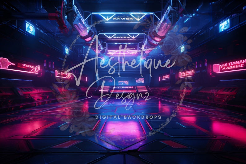 Neon Battle Arena Digital Backdrop for Street Boxers Composite Images ...