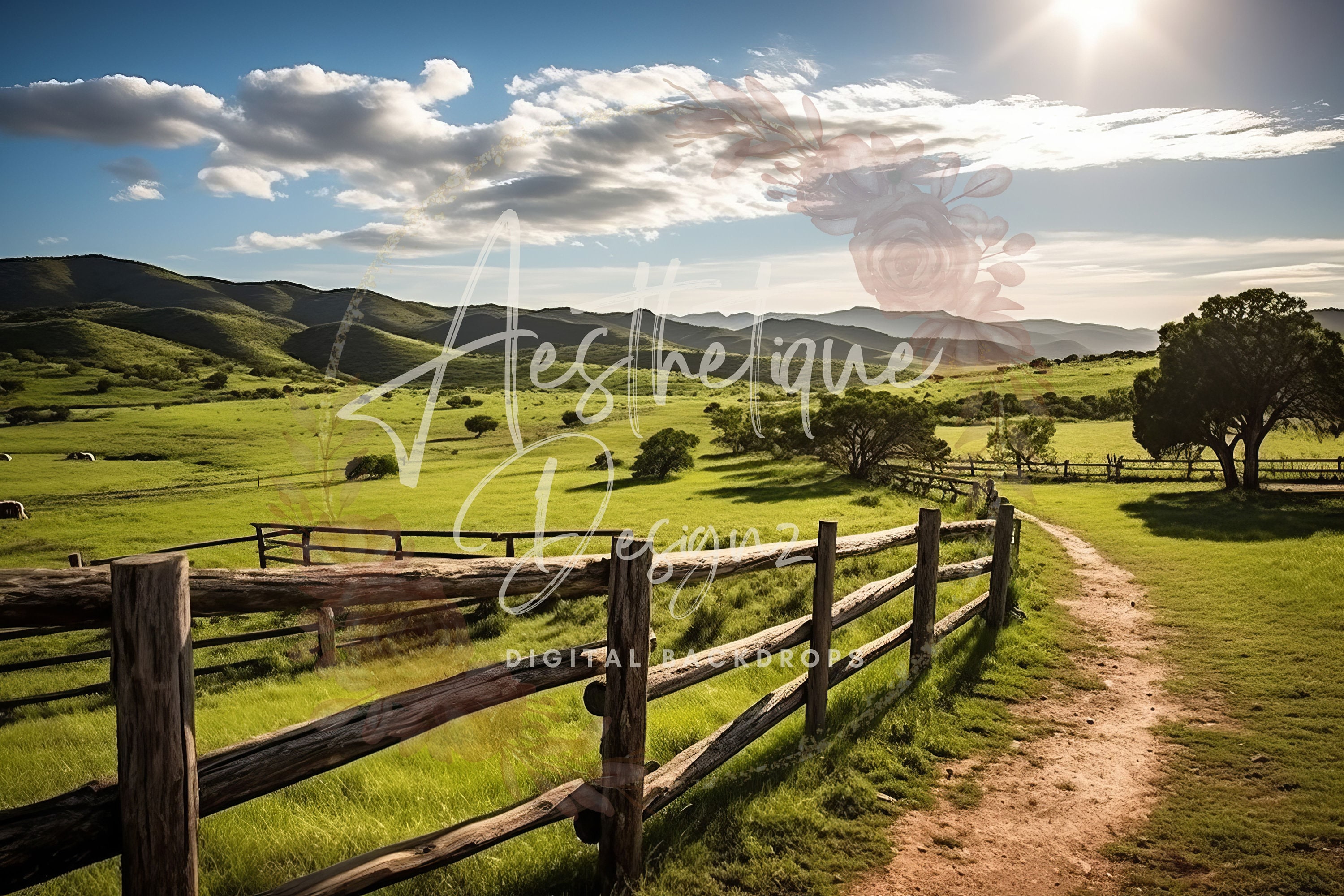 Country Ranch Digital Backdrop Farm Ranch Photography Background for ...