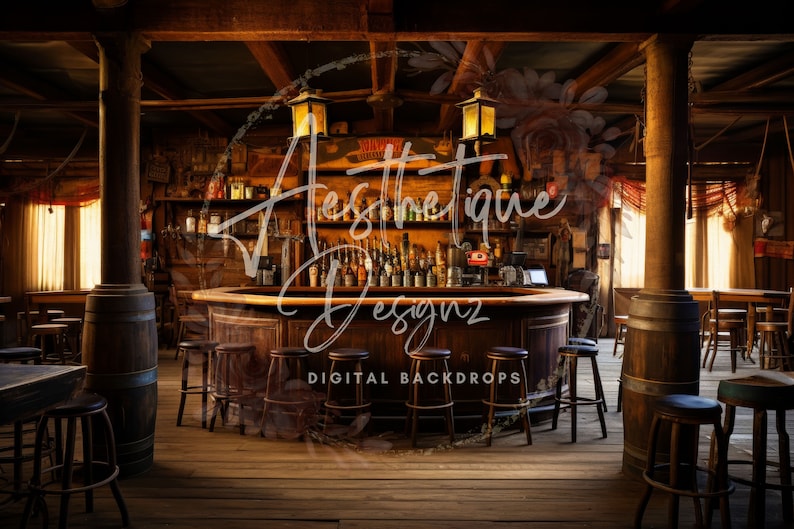 Old West Saloon Digital Backdrop Cowboy's Bar Digital Background Old ...