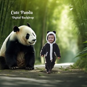 Cute Panda Digital Backdrop Bamboo Forest Photography Background for ...