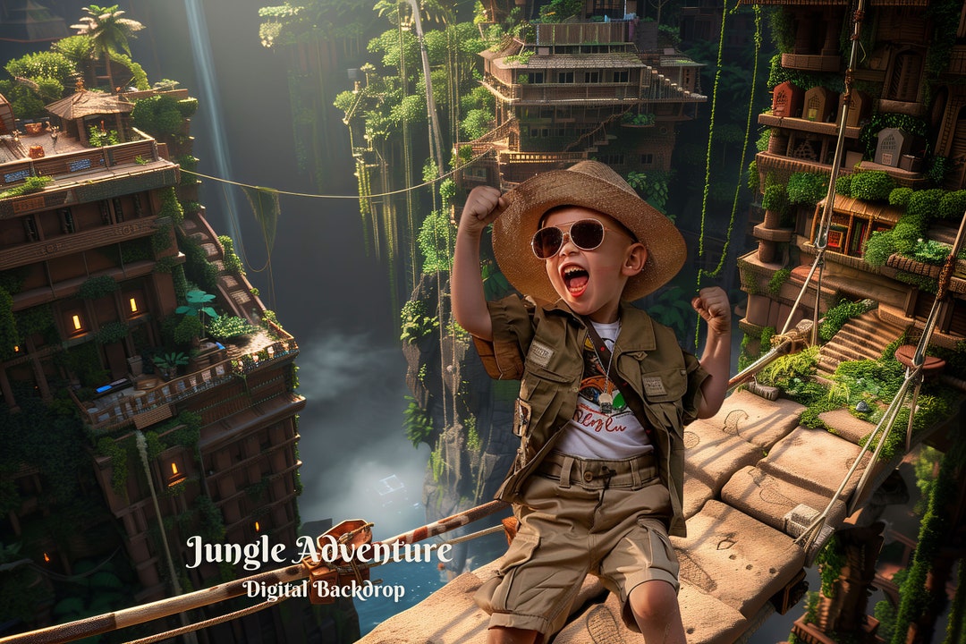 Jungle Adventure Digital Backdrop 3D Jungle Game Digital Background ...