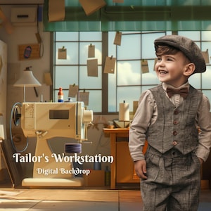 Tailor's Workstation Digital Backdrop Seamster and Seamstress Workshop ...