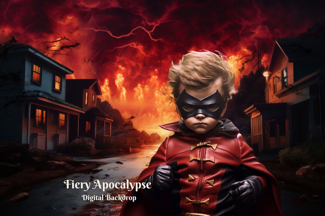 Fiery Apocalypse Digital Backdrop for End of the World Composite Images Eternal Flames Digital ...