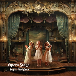 Opera Stage Digital Backdrop Classical Performance Theater Background ...