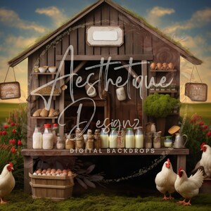Farmer's Market Digital Backdrop Friendly Animals Digital Background ...