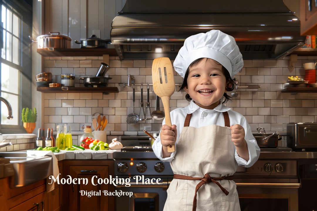 Modern Cooking Place Digital Backdrop Home Kitchen Digital Background ...