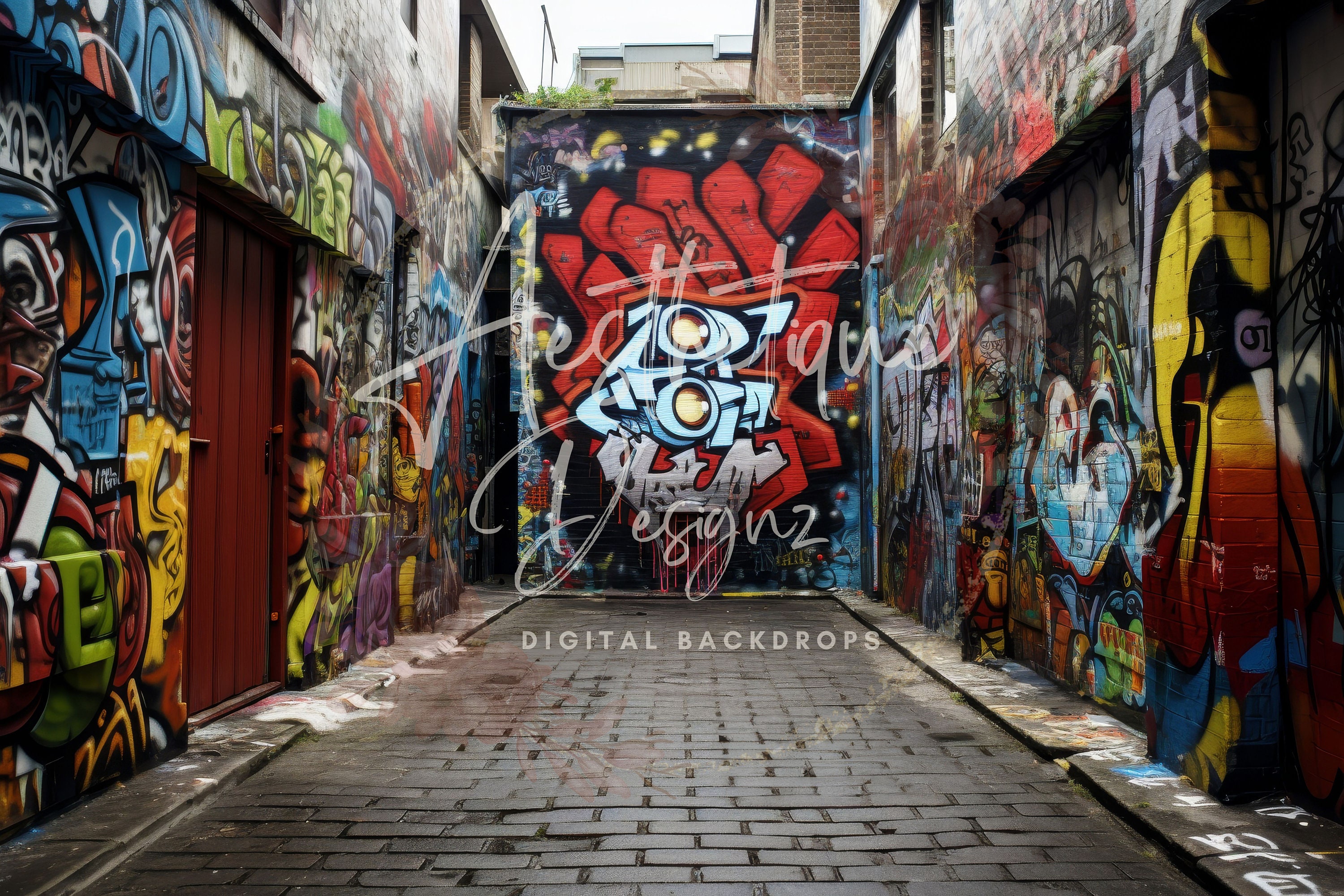 Graffiti Alley Digital Backdrop for Street Dancers Composite Images ...