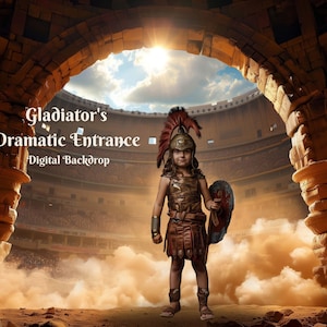 Gladiator's Dramatic Entrance Digital Backdrop for Chariots Composite ...