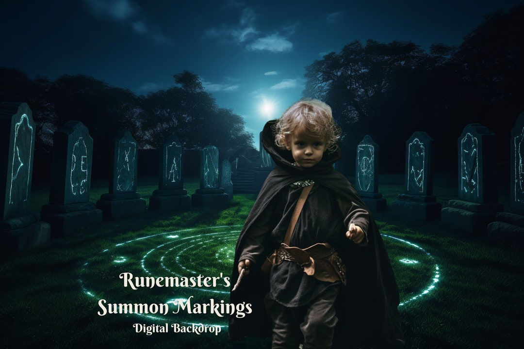 Runemaster's Summon Markings Digital Backdrop Wizard's Rune Altar ...
