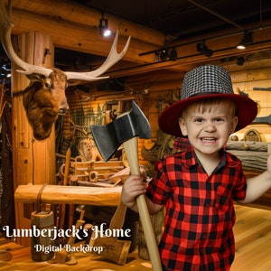 Lumberjack's Home Digital Backdrop Nature Lover Photography Background ...
