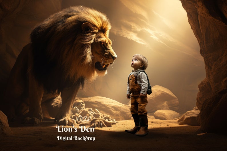 Lion's Den Digital Backdrop Power of Prayer Digital Background for ...