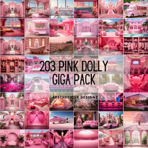 203 Pink Dolly Digital Backdrop Pink Girl Background for Composite ...