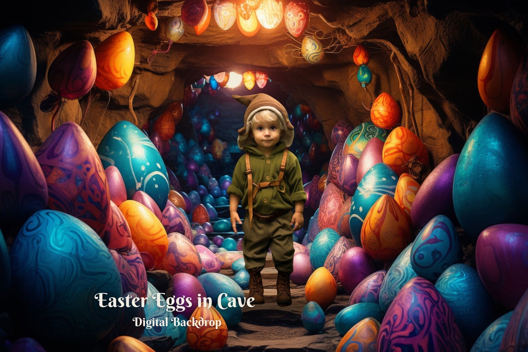 Easter Eggs in Cave Digital Backdrop for Easter Egg Hunt Composite ...
