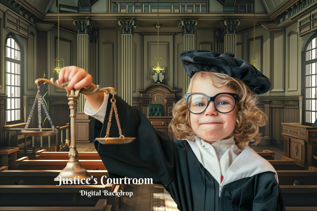 Justice's Courtroom Digital Backdrop Future Prosecutor Digital ...