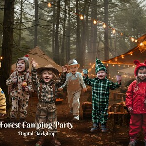 Forest Camping Party Digital Backdrop Nature Lover Photography ...