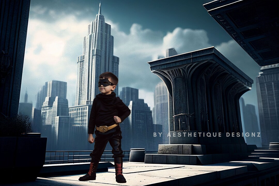 Superhero Digital Backdrop Rooftop Photoshop Overlay Creative ...