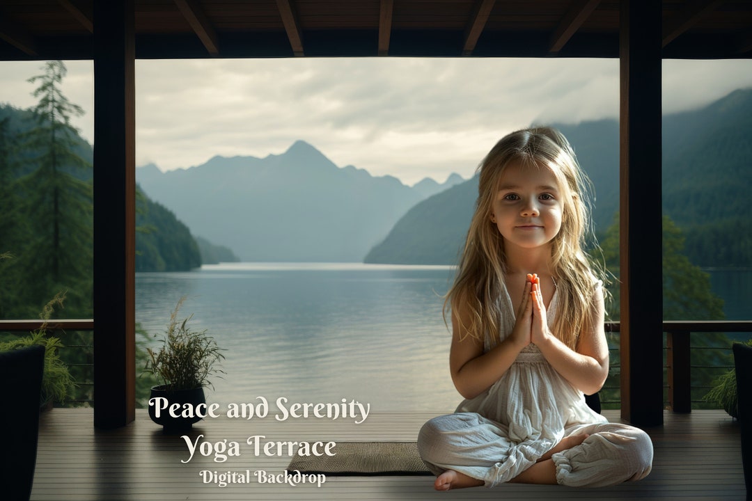 Peace and Serenity Yoga Terrace Digital Backdrop for Yoga Place ...