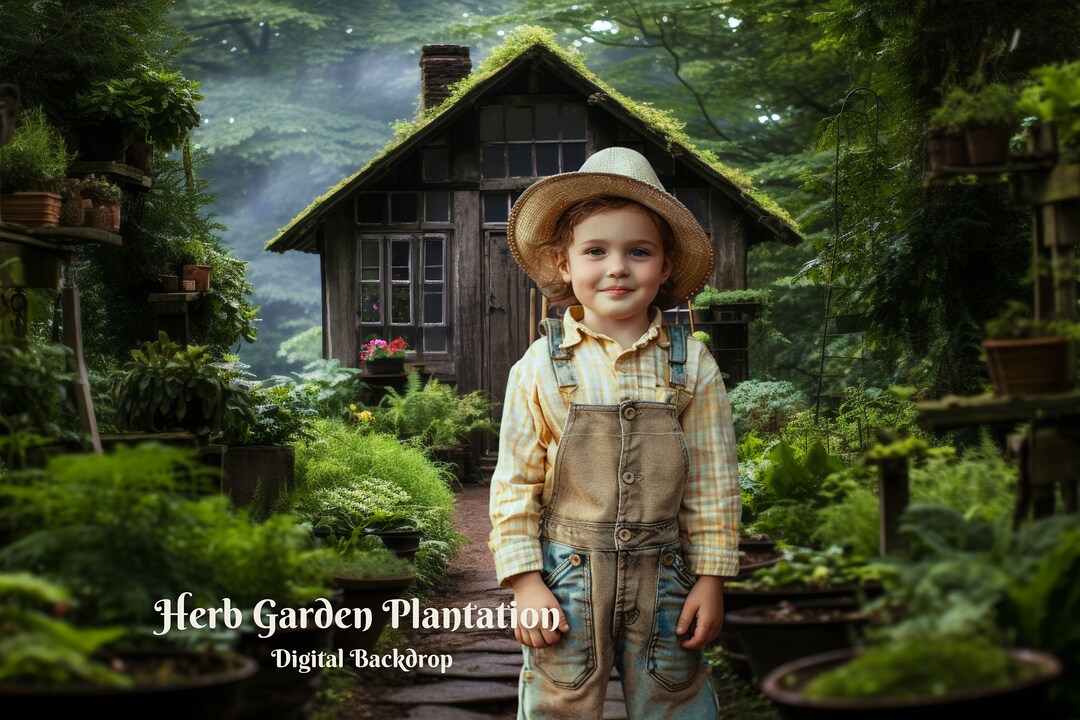 Herb Garden Plantation Digital Backdrop Little Gardener Photography ...