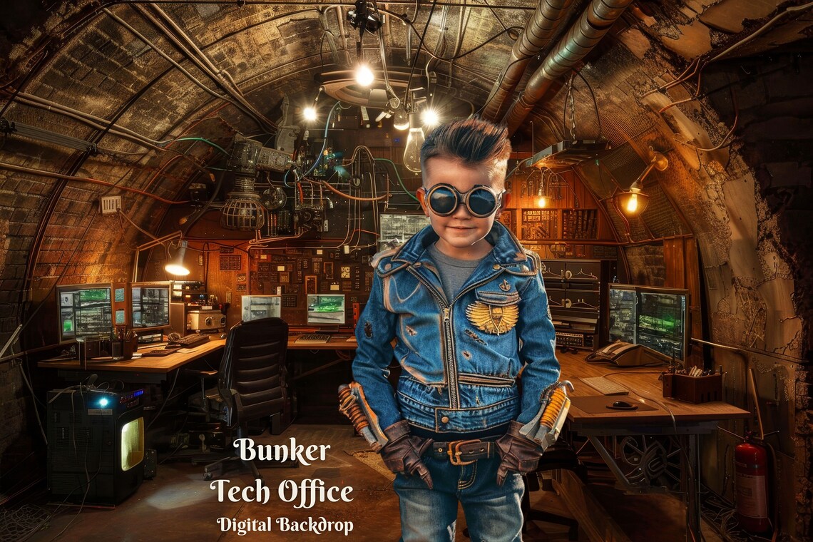 Bunker Tech Office Digital Backdrop for Post Apocalyptic Era Technology ...