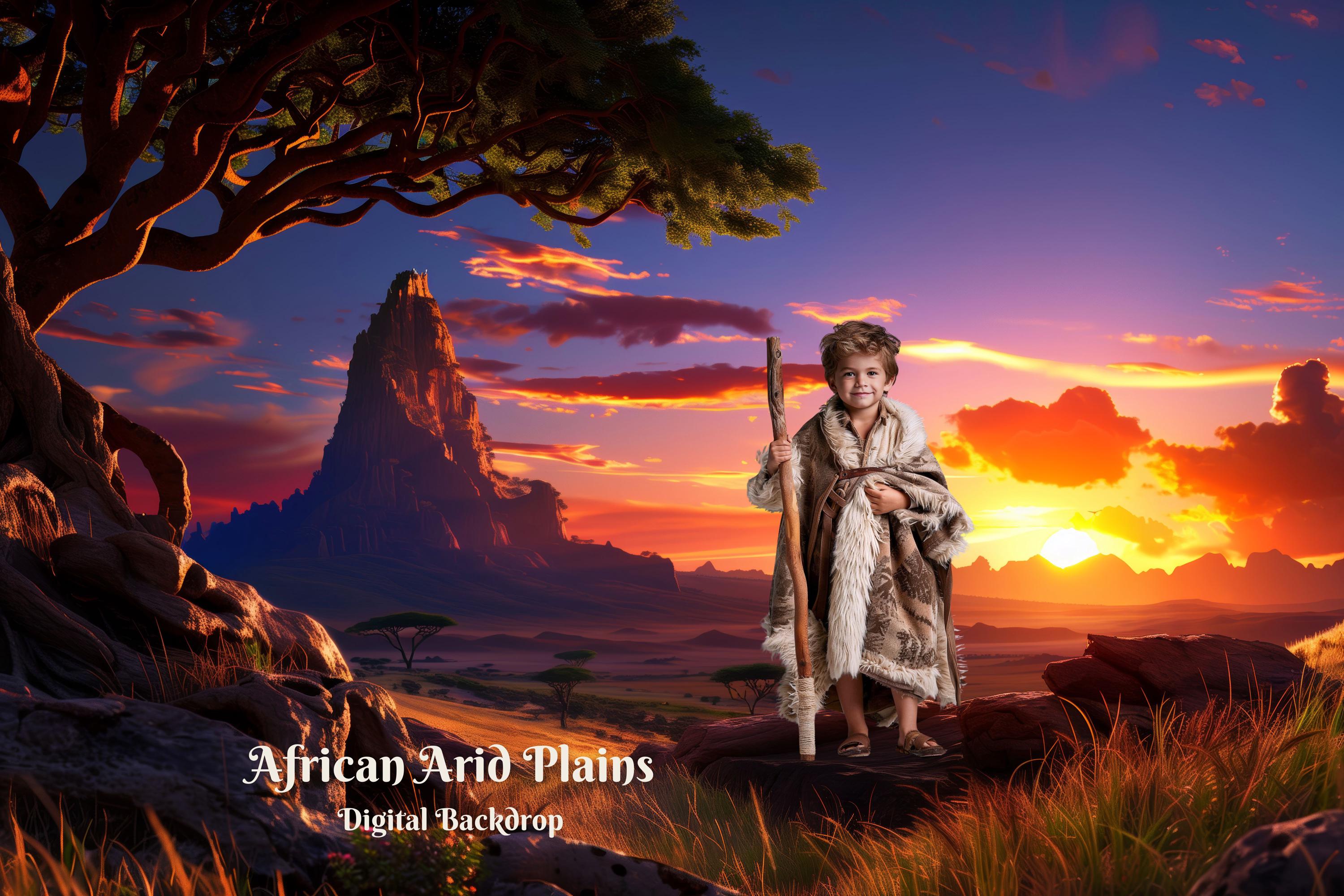 African Arid Plains Digital Backdrop Animal Encounter Digital ...