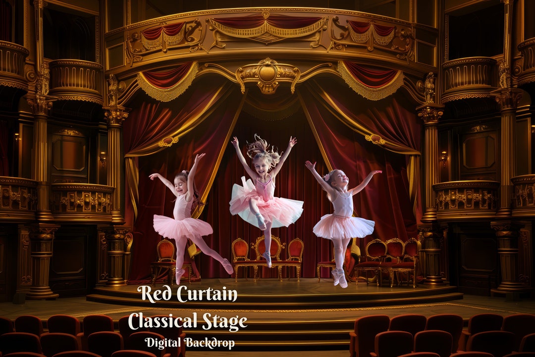Red Curtain Classical Stage Digital Backdrop Classical Performance ...