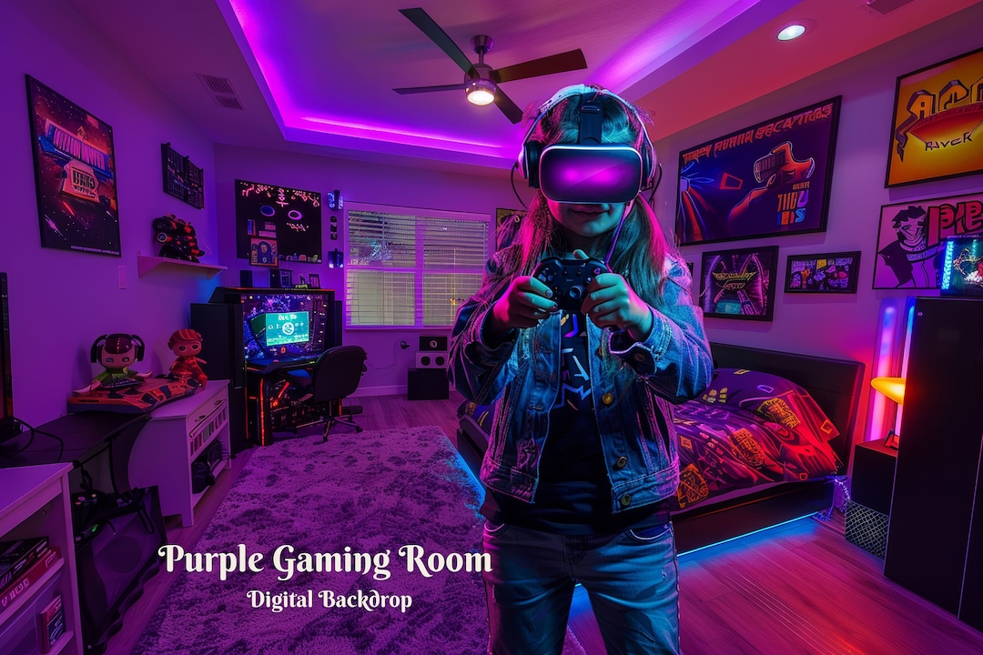 Purple Game Room Digital Backdrop for PC Master Race Composite Images ...