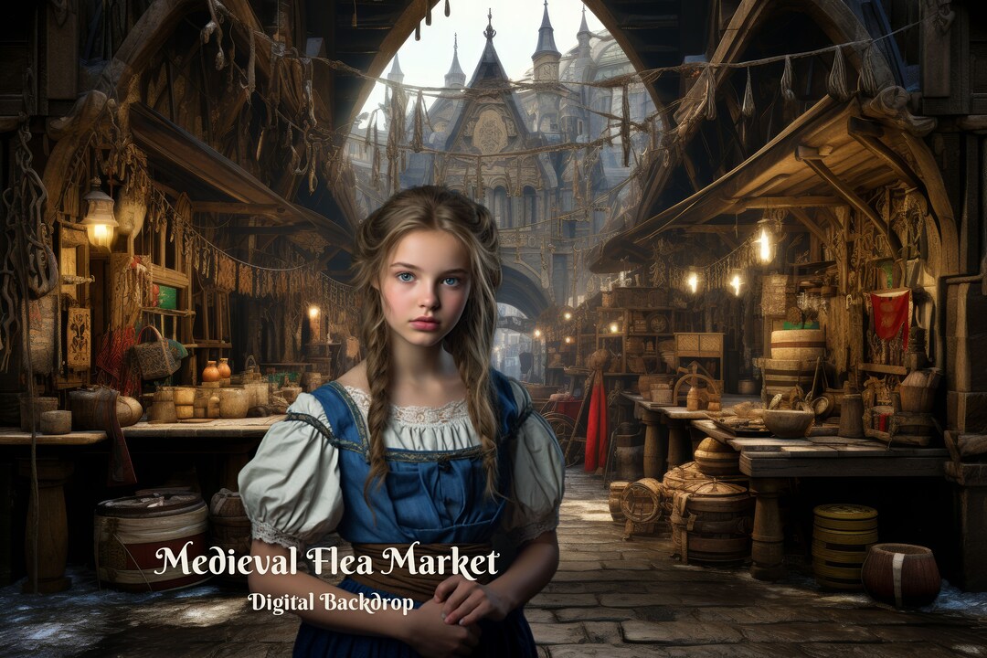 Medieval Flea Market Digital Backdrop Old Appliances Market Digital ...