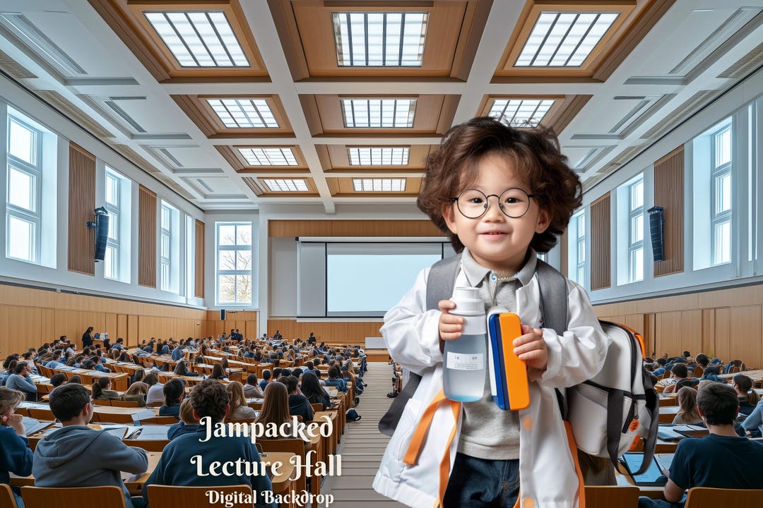 Jampacked Lecture Hall Digital Backdrop Modern Classroom Composite ...