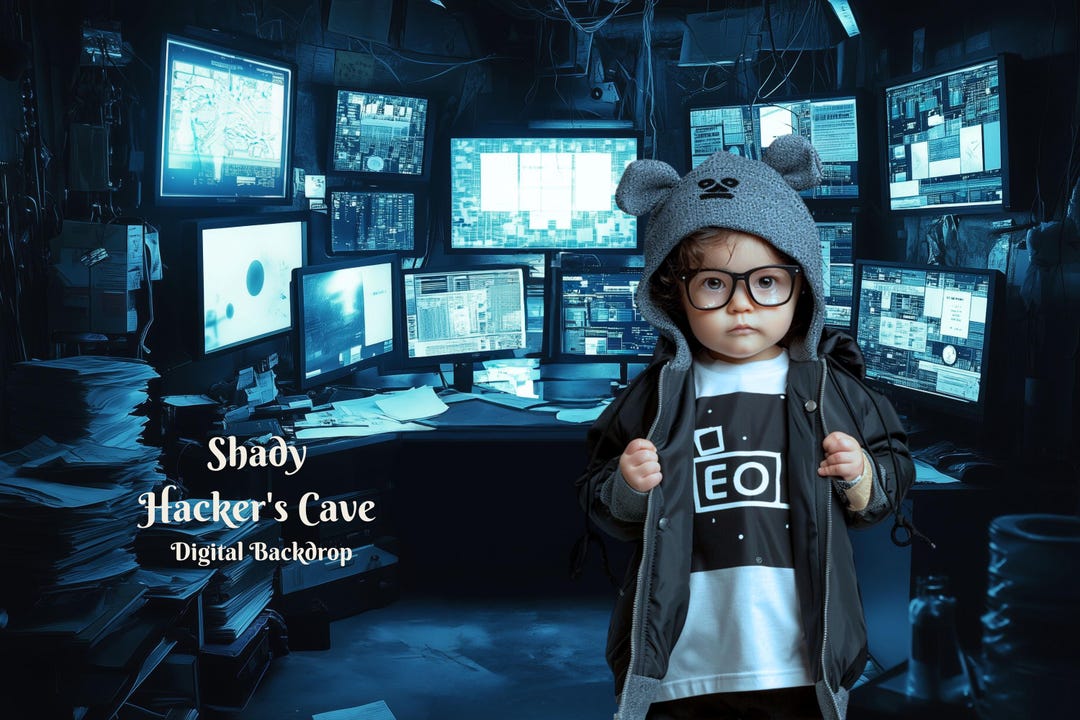 Shady Hacker's Cave Digital Backdrop for Underground Black Hat Hacker ...