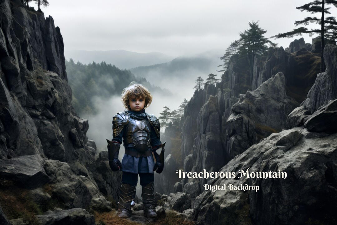 Treacherous Mountain Digital Backdrop Adventurer Digital Background ...