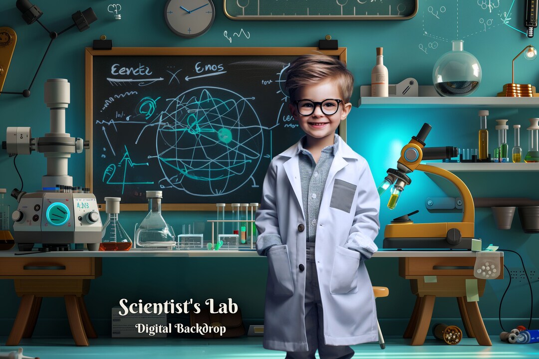 Scientist's Lab Digital Backdrop Science Demonstration Composite ...