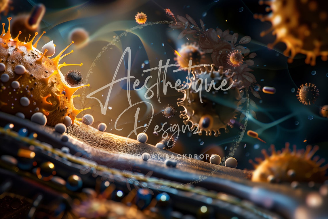 Micro World of the Bacteria Digital Backdrop Red Blood Cells Digital ...