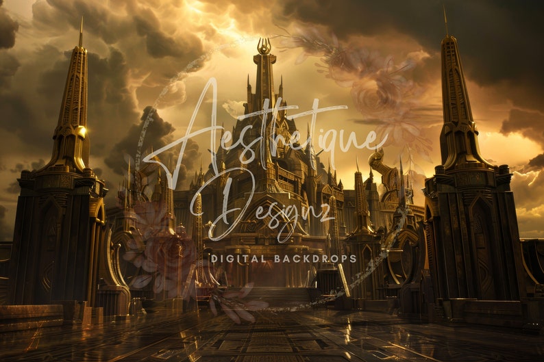 Asgardian Palace Digital Backdrop the Royal Palace of Valaskjalf ...