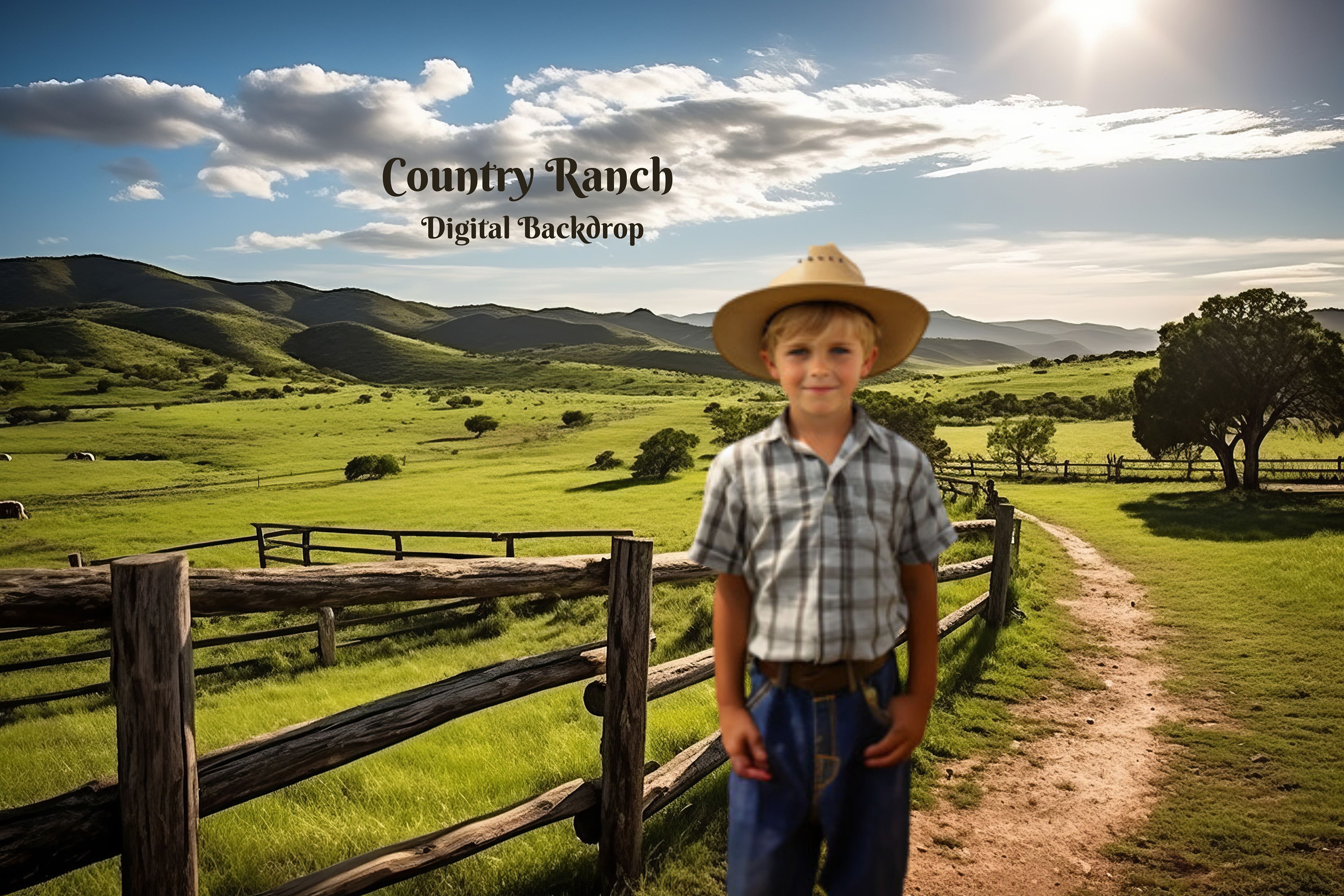 Country Ranch Digital Backdrop Farm Ranch Photography Background for ...