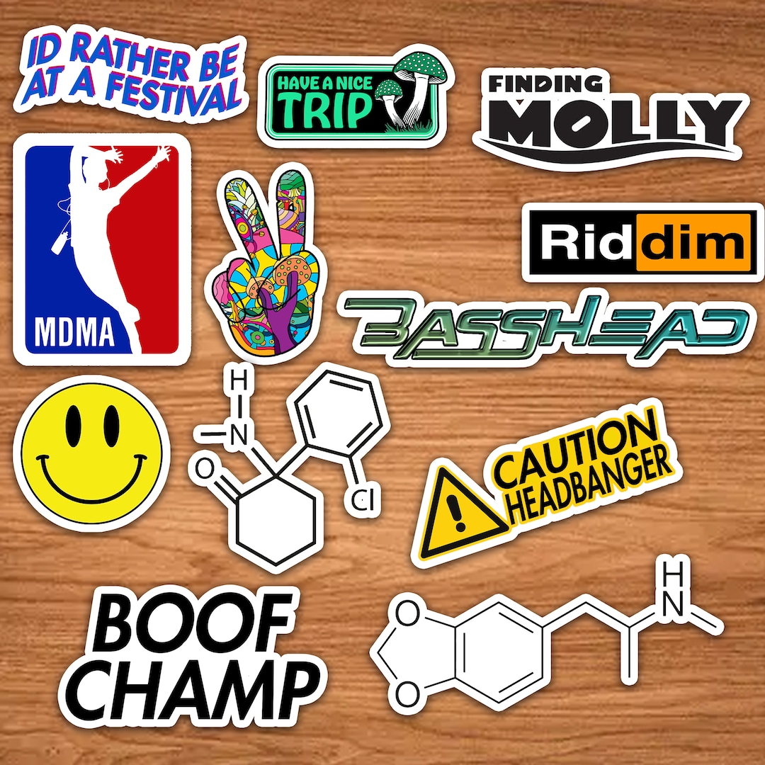Raver Sticker Pack | 12 High Quality Rave Related Stickers - Etsy