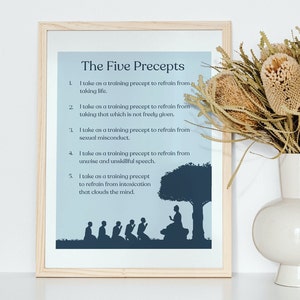 The Five Precepts Print- a Digital Downloadable Print - Light Blue - Etsy