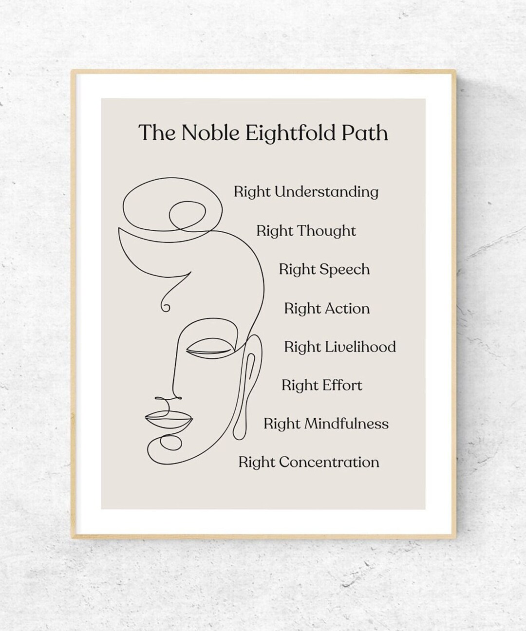 The Eightfold Path Poster - a Digital Downloadable Poster - Beige - Etsy